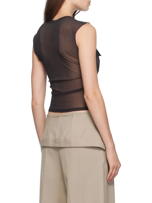 Acne Studios Sleeveless Mesh Pocketed Top - Black