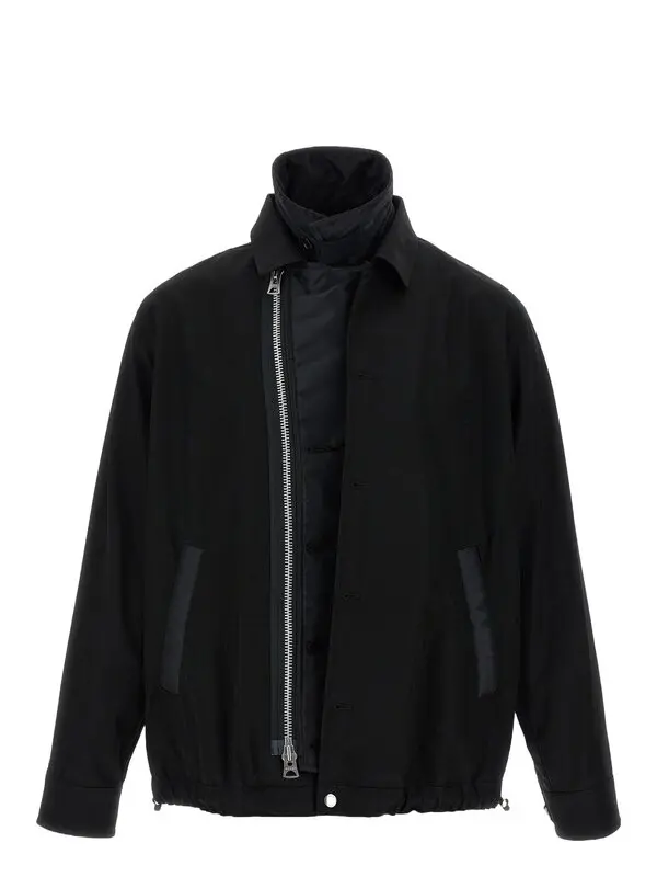Sacai Long Sleeve Layered Jacket - Black