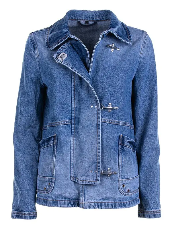FAY Toggle Fastening Denim Jacket - Blue