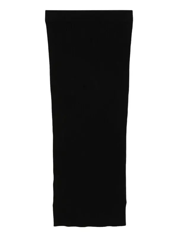 P.a.r.o.s.h Ribbed-knit Midi Skirt - Black