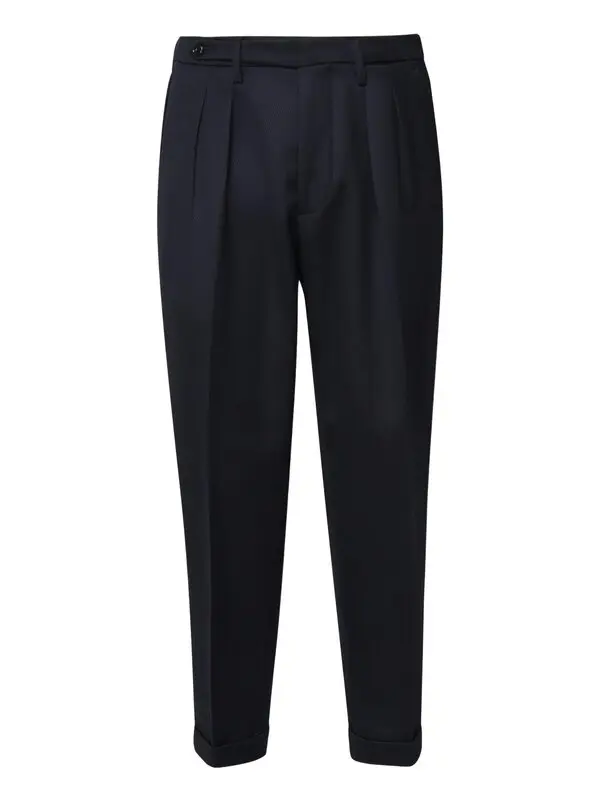 MICHAEL COAL Tailored Trousers - Navy