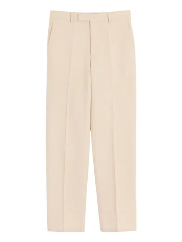 Valentino Garavani Pleat Detailed Straight Leg Trousers - Cream