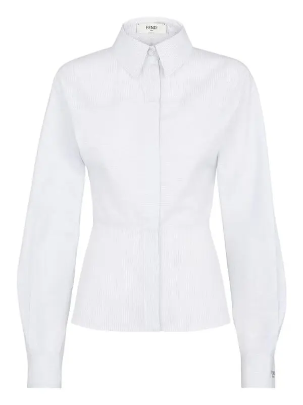 Fendi Long-sleeved Striped Shirt - White