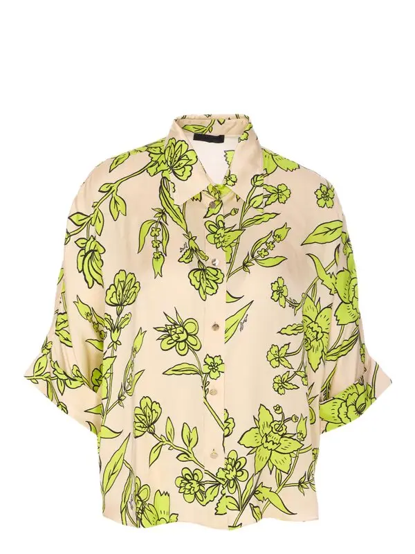 Liu Jo Printed Satin Shirt - Nude