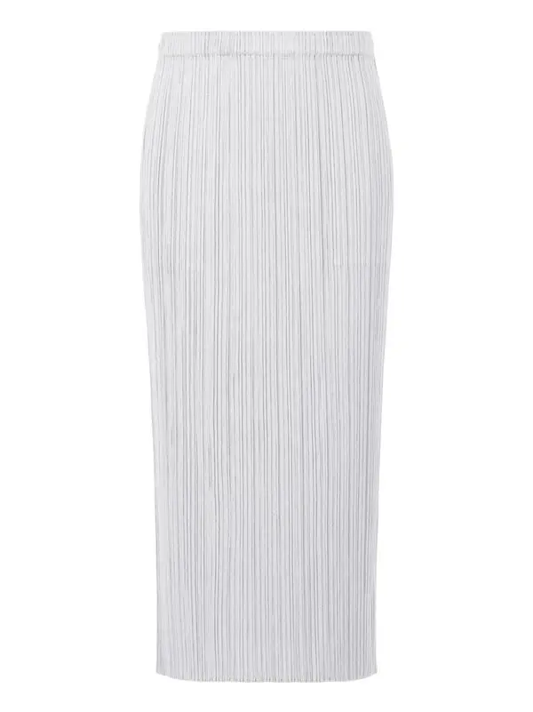 PLEATS PLEASE BY ISSEY MIYAKE Pleated Midi Skirt - Light Gray