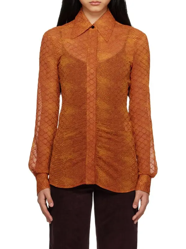Victoria Beckham Fitted Long Sleeve Shirt - Brown