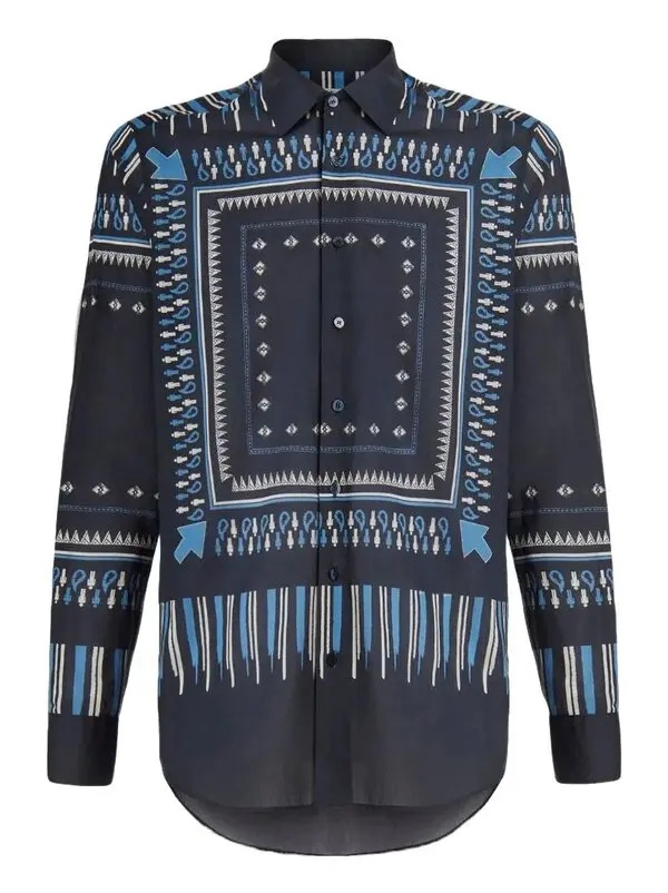 Etro Graphic-printed Buttoned Shirt - Black