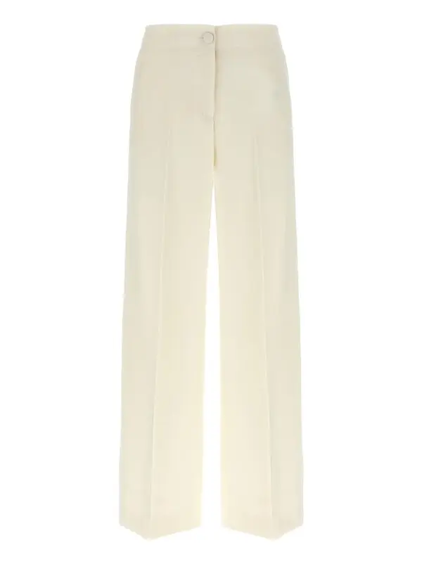 Brioni Pleated Wide-leg Trousers - White