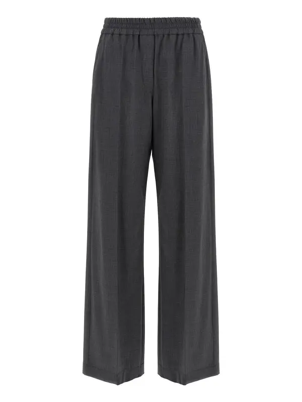 Brunello Cucinelli Elastic Waist Straight-leg Pants - Dark Grey