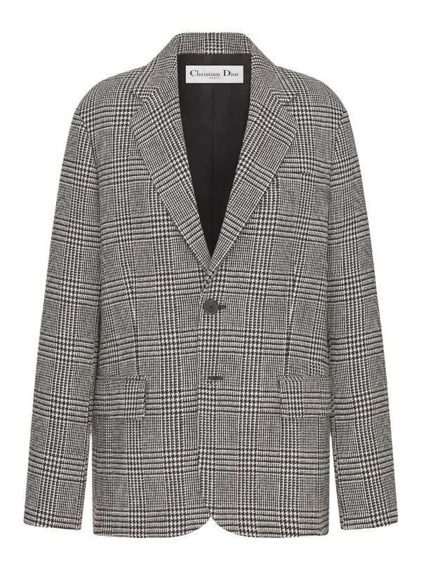 Dior Houndstooth Blazer - Grey