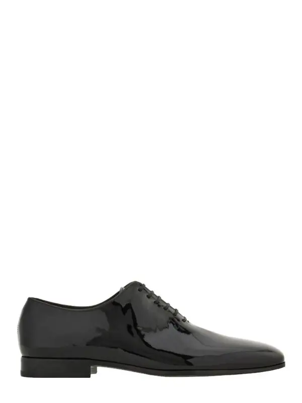 FERRAGAMO Patent Leather Oxford Shoes - Black