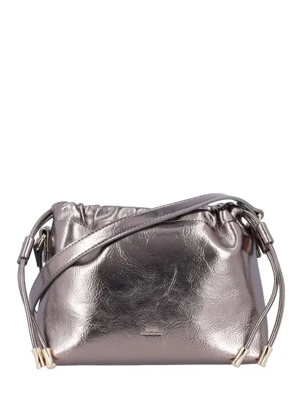 A.p.c. Metallic Drawstring Shoulder Bag - Gray