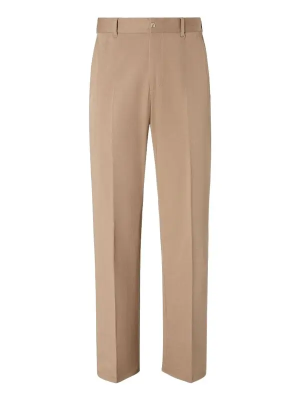 Fendi Tapered-leg Tailored Cigarette Trousers - Dove-grey