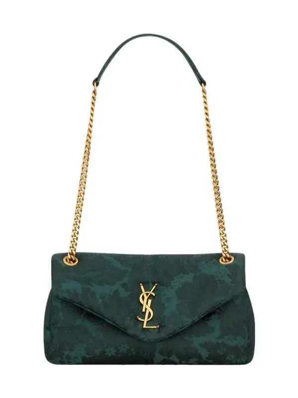 Saint Laurent Calypso Jacquard Small Shoulder Bag - Emerald