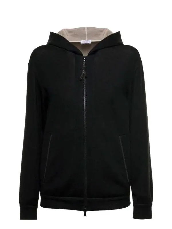 Brunello Cucinelli Zip-up Hooded Sweatshirt - Black