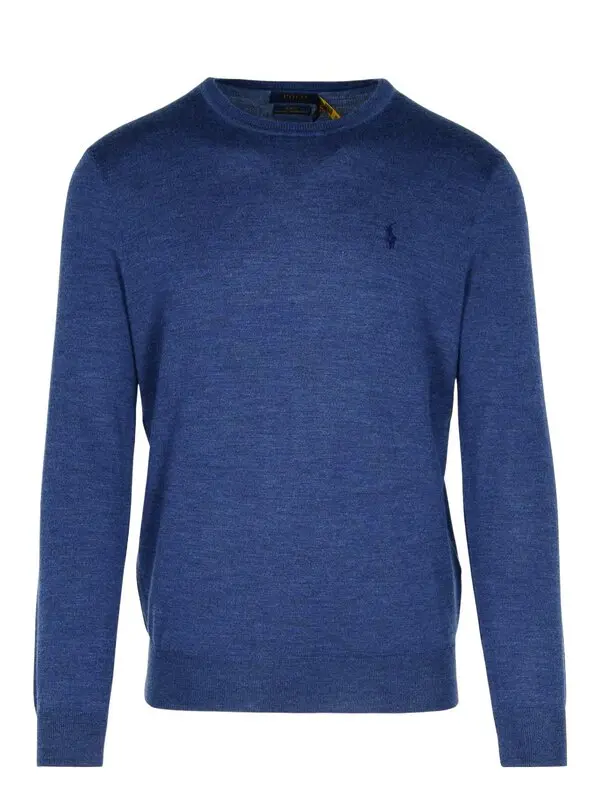 Polo Ralph Lauren Crewneck Jumper With Embroidered Logo - Blue