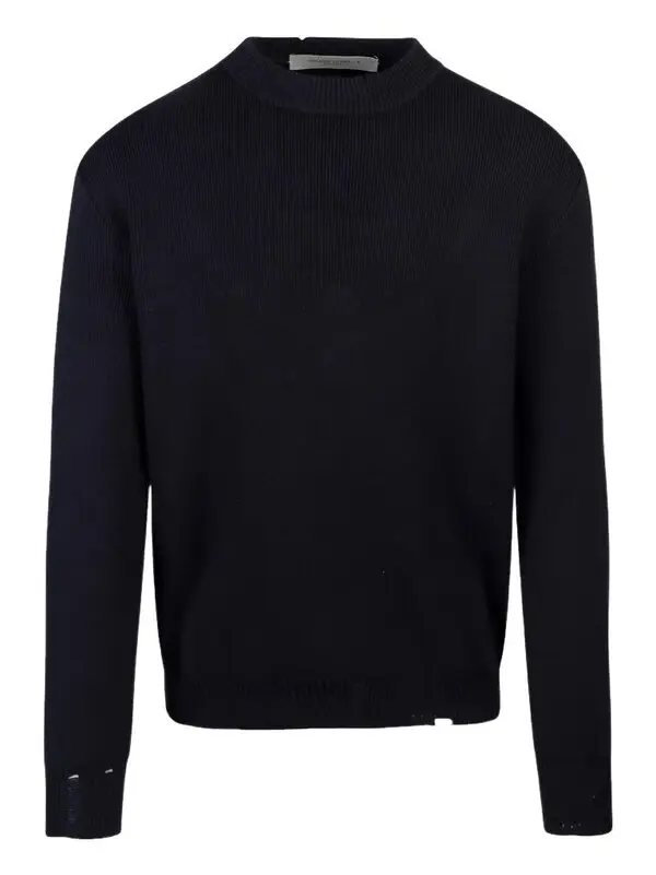 GOLDEN GOOSE Logo Patch Knitted Jumper - Black