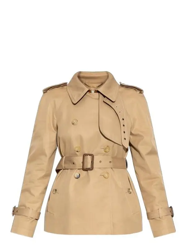 Chloé Buckle Detailed Short Trench Coat - Nude
