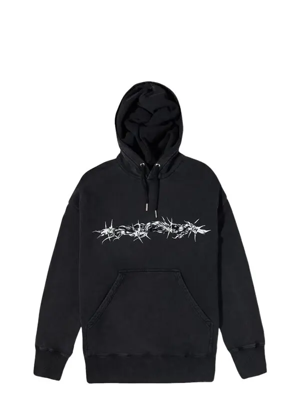 Givenchy Barbed Wire Printed Hoodie - Black