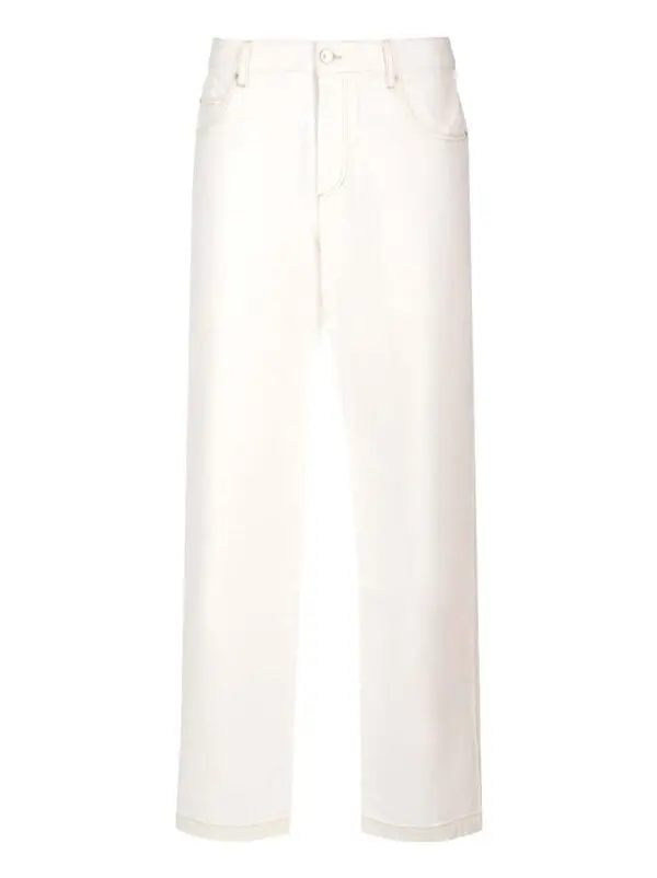 Isabel Marant Étoile Logo Decal Denim Trousers - White