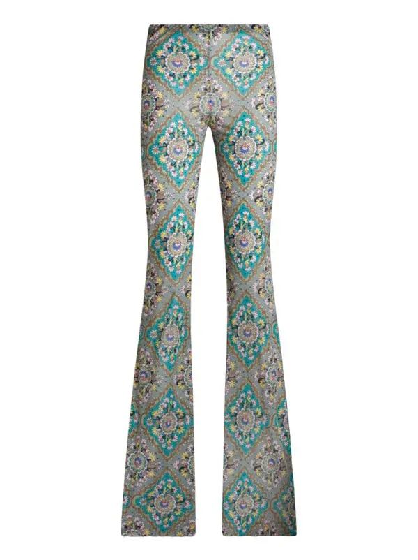 Etro Printed Flared Trousers - Gray