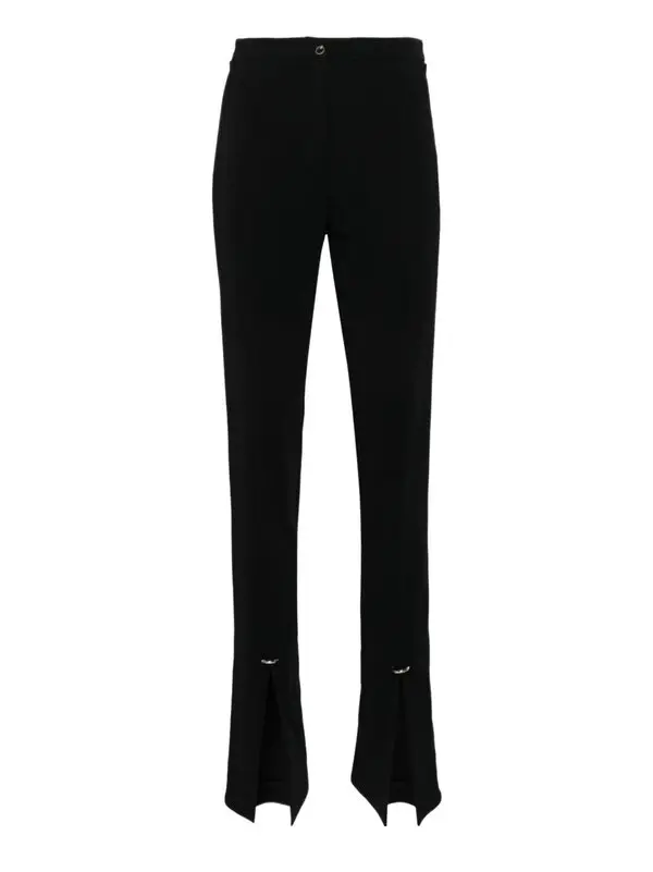 MUGLER Slit Detail Casual Pants - Black