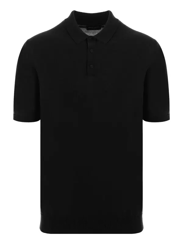 ROBERTO COLLINA Short-sleeved Polo Shirt - Black