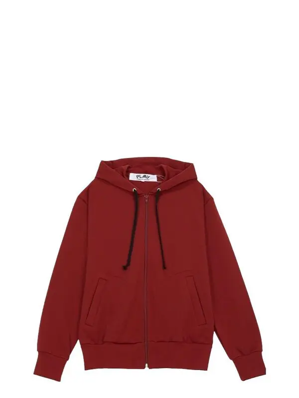 Play Comme Des Garcon X Invader Pixelated Heart Zip-up Hoodie - Red