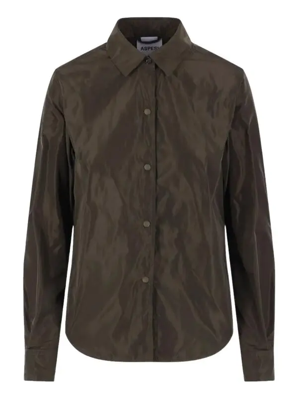 Aspesi Long-sleeved Press-stud Overshirt - Black