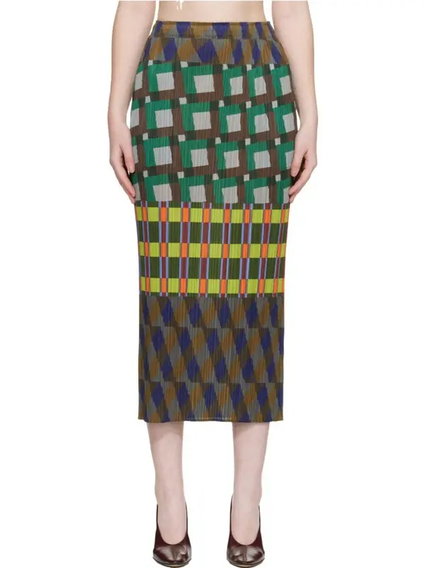 PLEATS PLEASE BY ISSEY MIYAKE Midi Pleated Skirt - Multicolor