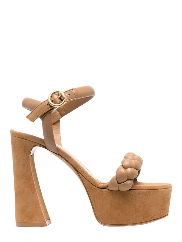 GIANVITO ROSSI Maddy 115mm Suede Platform Sandals - Brown