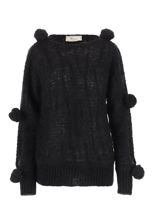 Blumarine 3d Rose Embellished Pullover - Black