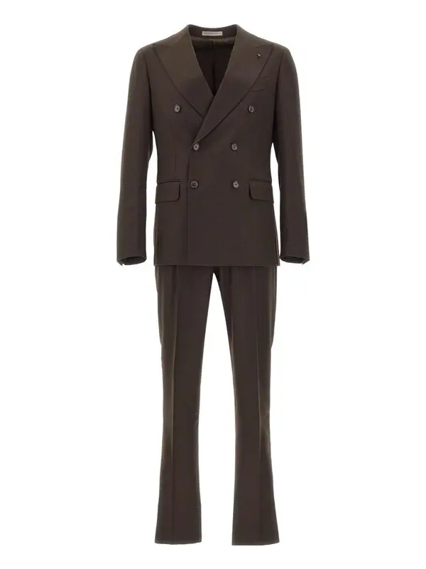 Corneliani Long-sleeved Suit Jacket And Trousers Set - Black