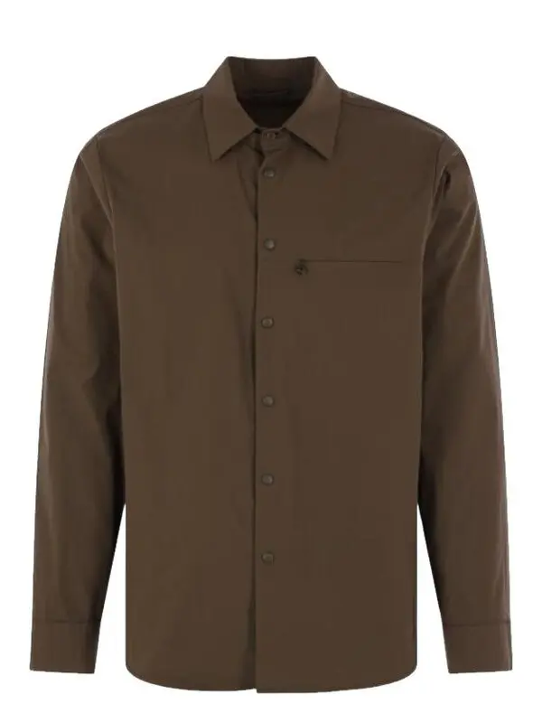 Aspesi Logo Shirt With Classic Collar - Brown