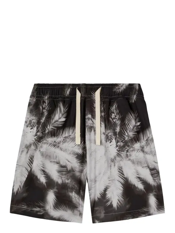 Palm Angels Blueprint Palms Drawstring Track Shorts - Black