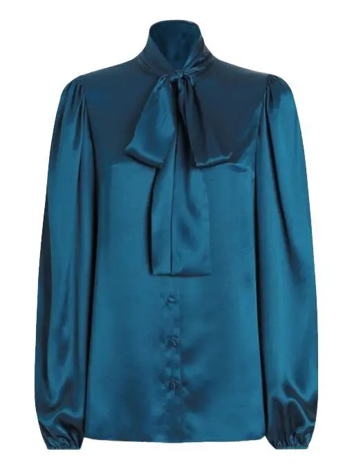 Dolce & Gabbana Pussy-bow Collar Blouse - Green