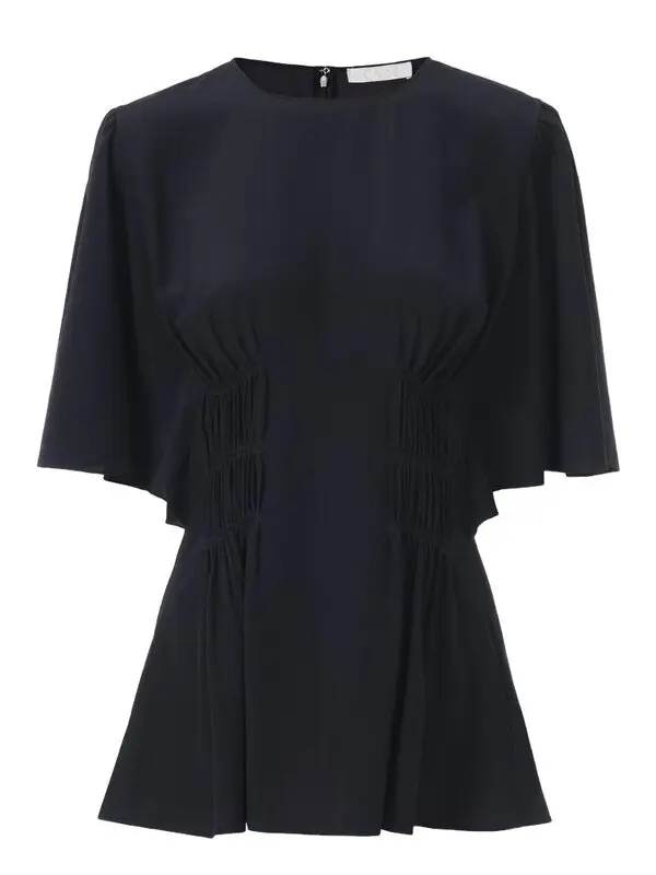 Chloé Wing-sleeved Crewneck Top - Black