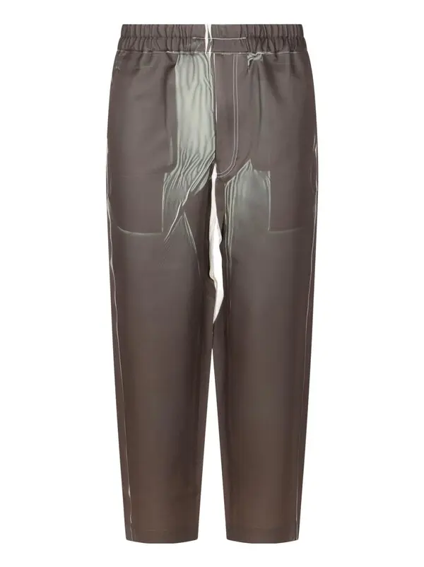 Comme Des Garçons Graphic Print Casual Pants - Brown