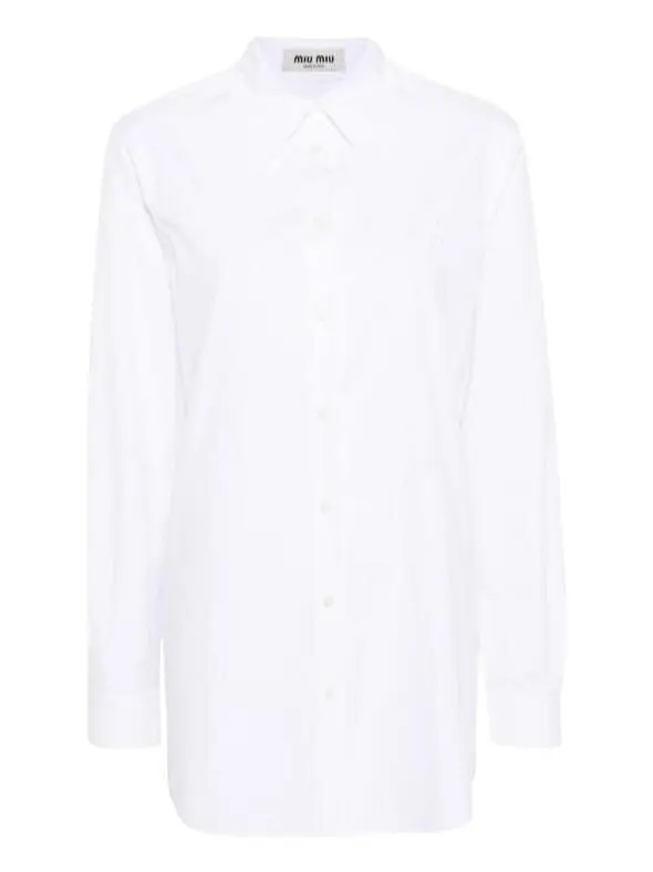 Miu Miu Long Sleeve Buttoned Shirt - White