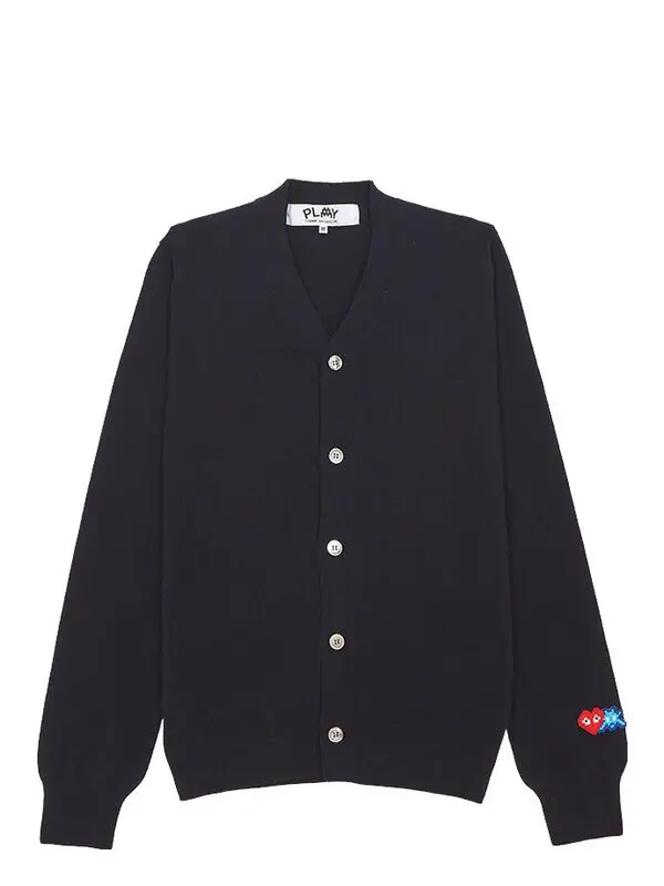 Play Comme Des Garcon X Invader Cardigan - Black