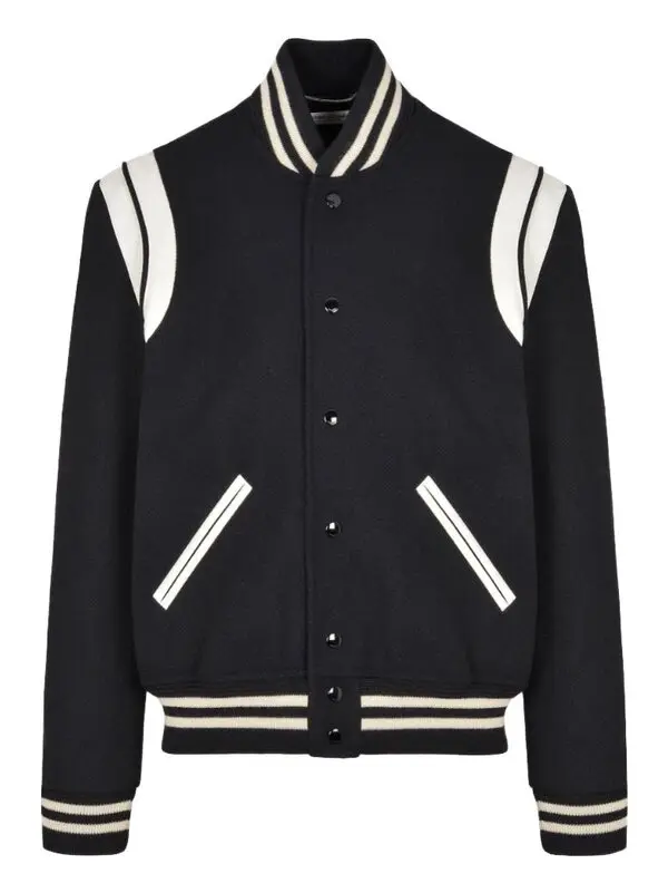 Saint Laurent Teddy Bomber Jacket - Black