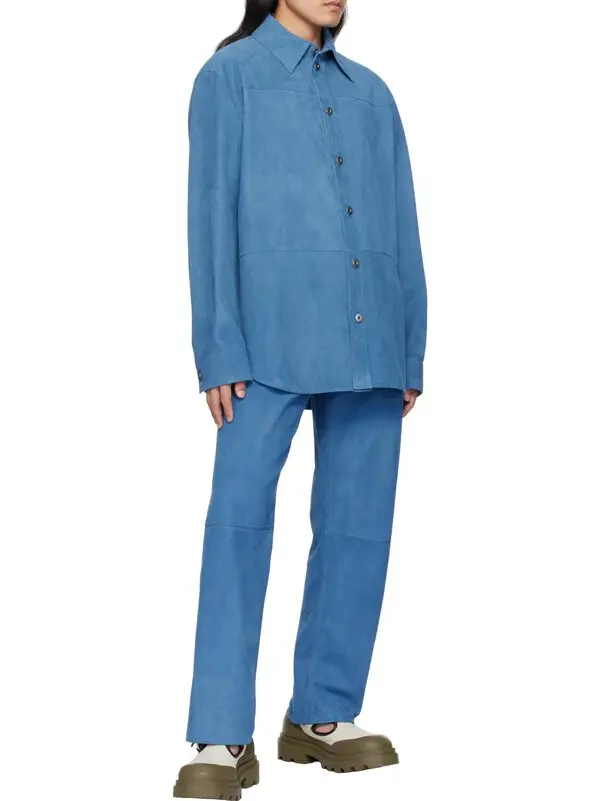 Bottega Veneta Belt-loop Corduroy Trousers - Blue