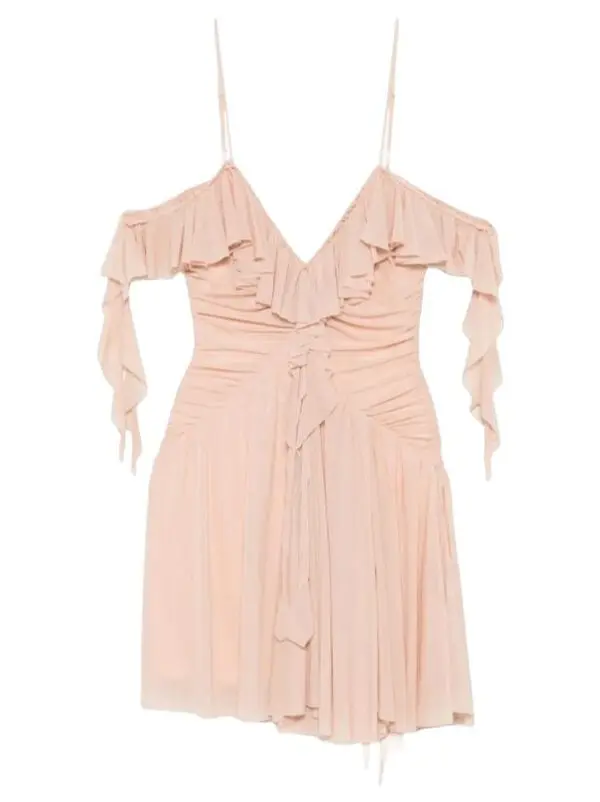 ANIYE BY Xena Ruffled Mini Dress - Nude