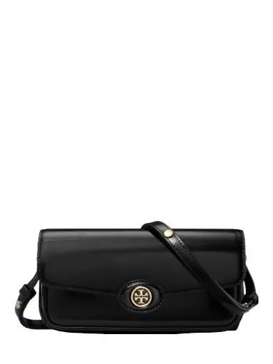 Tory Burch Robinson Spazzolato Rectangular Shoulder Bag - Black