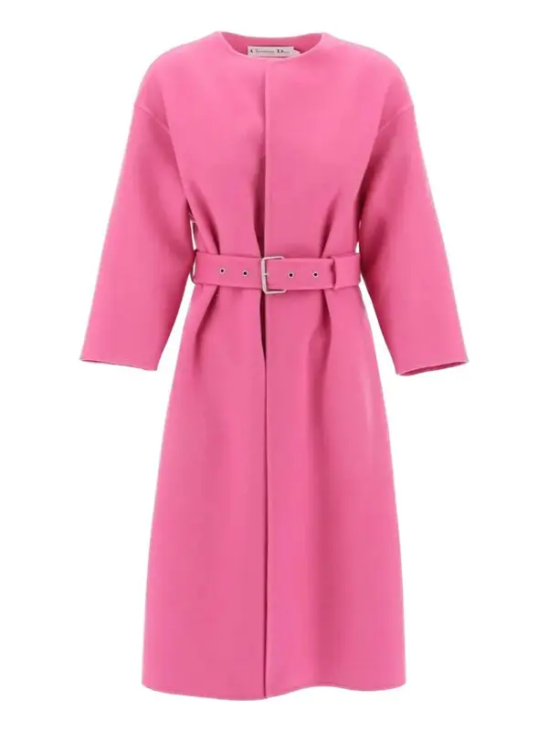 Dior Double-faced Wool And Cashmere Belted Waistcoat - Pink
