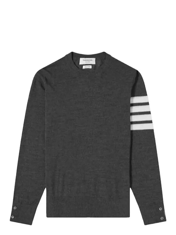 Thom Browne Four-bar Crewneck Jumper - Grey