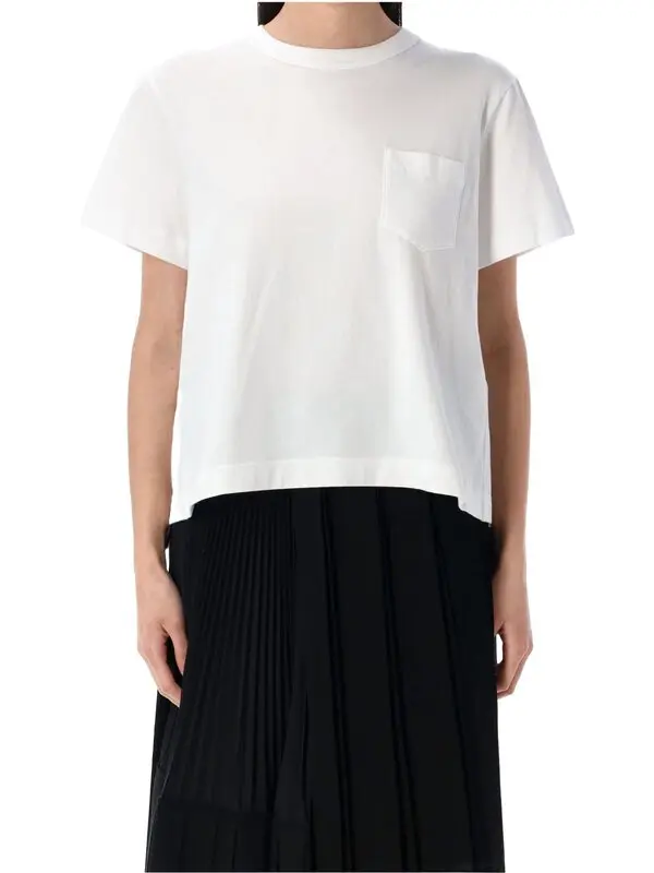 Sacai Ruffled Crewneck T-shirt - White