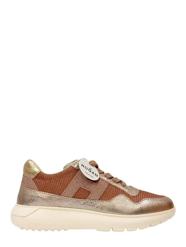 Hogan Logo Lace-up Sneakers - Nude