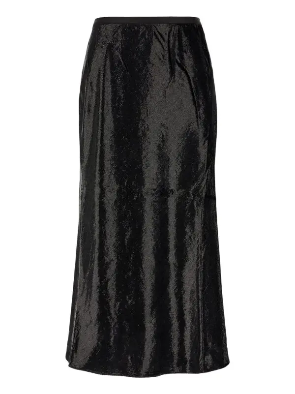 Polo Ralph Lauren Lamé Midi Skirt - Black