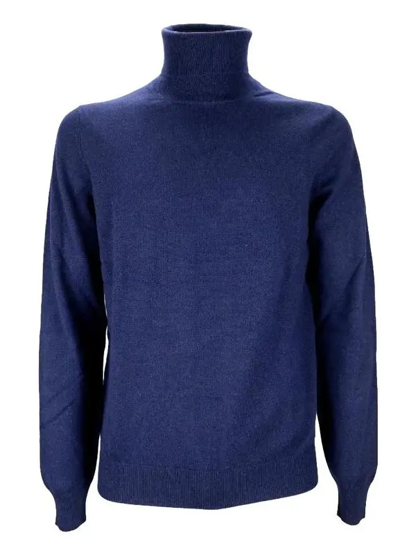 GRAN SASSO Wool Turtleneck Pullover - Blue